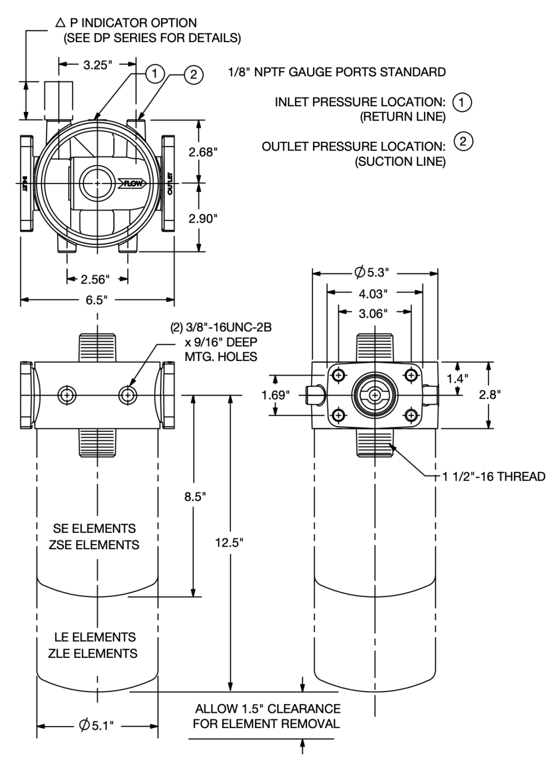In-Line Mounted Spin-On Filter Heads | Zinga